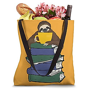 Sloth Reading Books and Coffee For Sloth Lover Tote Bag