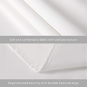 SoarDream Wedding Tablecloth Rectangle 60x84 Inch White Fabric Table Cloth Water Resistant Table Cover for Baby Shower Banquet Parties Decoration