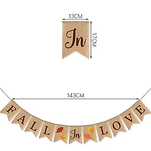 SWYOUN Burlap Fall in Love Banner Fall Autumn Wedding Supplies Engagement Bridal Shower Garland Decoration