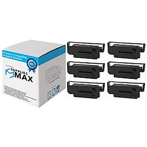 SuppliesMAX Compatible Replacement for CIGE0157 Black/Red Printer Ribbons (6/PK) - Replacement to Citizen IR51RB