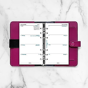 Filofax Calendar Diary Refill, Personal/Compact Size, Week-to-View, White Paper, Unruled, English, 2024 (C68421-24)