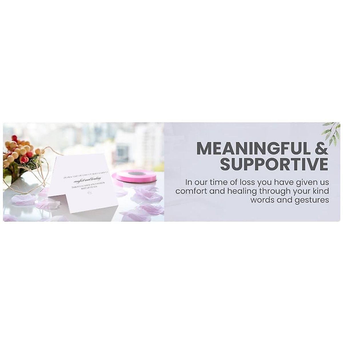 Funeral Thank You Cards with Envelopes | Sympathy Cards with Meaningful Message | Set of 25 with Decorative Envelopes and Stickers for Envelope Closure
