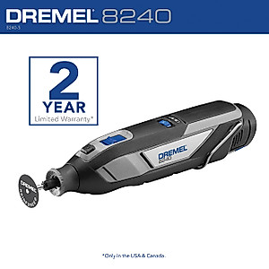 Dremel 8240 12V Cordless Rotary Tool Kit with Variable Speed and Comfort Grip -Includes 2AH Battery Pack, Charger & more (Renewed)
