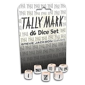 Steve Jackson Games Tally Mark D6 Dice Set, Off White