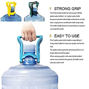 Drinking Water Bottled Handle, 5 Gallon Water Bottle Handle, Energy Saving Ergonomic Water Bottle Carrier 2pcs(Yellow)