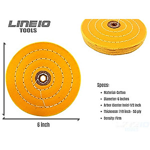 6 Inch Buffing Wheel Kit for Bench Grinder and Drill with 3 Step Hard Metal Polishing Compound
