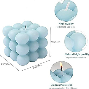 Blue & White Bubble Candle | Scented Candle for Home | Cube Candles with 100% Cotton Wick | Natural Soy Wax Candle | Best Smelling Candles for Home Decor & Gifting | 2 Pieces Candle for Men & Women