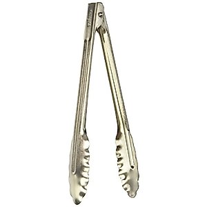 Winco Coiled Spring Heavyweight Stainless Steel Utility Tong, 9-Inch