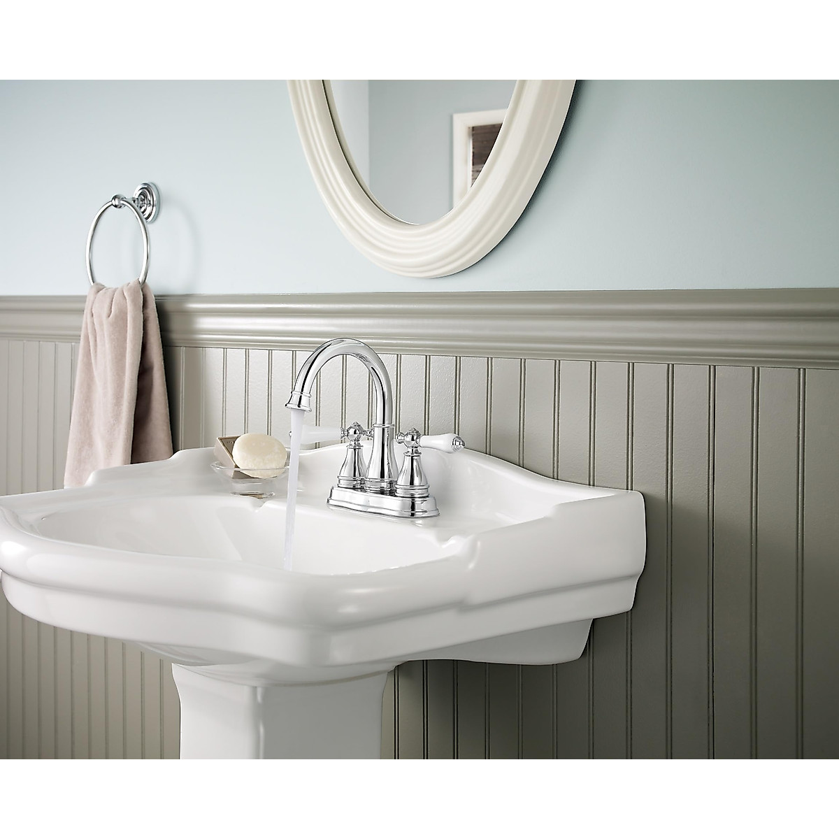 Pfister Sonterra Bathroom Sink Faucet, 4-Inch Centerset, 2-Handle, 3-Hole, Polished Chrome Finish, LFWL245PC