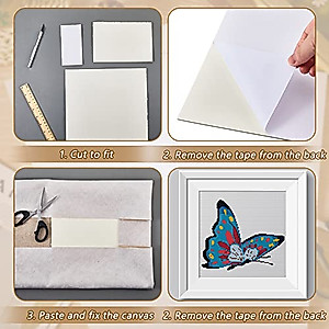 5 Pieces Mounting Board No Acid Sticky Board for Cross Stitch Self Adhesive Cross Stitch Supplies for Framing Picture Embroidery Needlework Craft (15 x 9.8 Inch)
