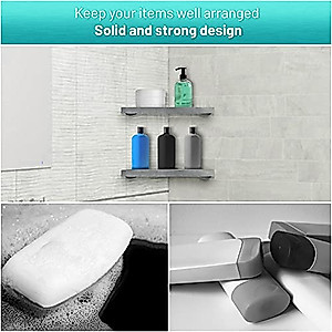 Corner Shower Caddy Organizer for Bathroom |2 Pack Stainless Steel Modern High End Corner Design | Wall Mountable Shower Organizer and Easy to Install | Holder Rack Shelf no Pole (Brush Nickel)