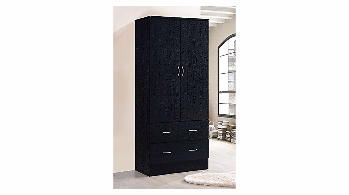 Stylish Hodedah Two Door Wardrobe with Drawers