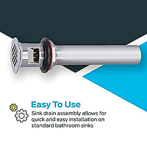 EZ-Flo 1-1/4 Inch x 8 Inch Replacement Bathroom Sink Grid Strainer, Chrome, 35072