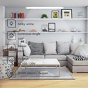 LED Ceiling Light Fixture 2FT, LED Shop Lights for Garage 4000K, IP66 Waterproof LED Garage Light,Ceiling and Under Cabinet Light, 30W 3300 LM Tube Light for Hallway Kitchen Workbench Office (2FT)