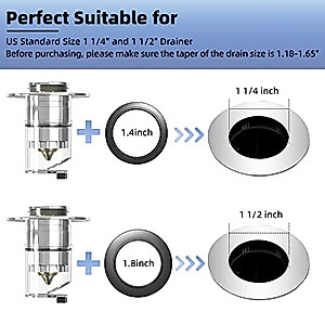 Bathroom Sink Stopper, 3 in 1 Pop Up Kitchen Bathtub Drain Stopper Plug, Sink Strainer for 1.18-1.65", with Shower Drain Hair Catcher Anti-Odor Valve Anti Clogging Bathroom Sink Drain Strainer