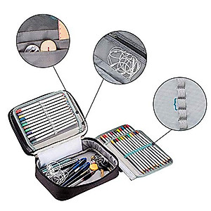 Number-one Large Capacity Pencil Case, 72 Slots Colored Pencil Pouch Bag Portable Pencil Holder Stationery Organizer with Compartments for Office and Travel, Black