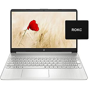 2022 HP 15 Laptop 11th Gen i5-1135G7 8GB RAM 256GB SSD, 15.6 Micro-Edge FHD Display, Webcam, HDMI, Wi-Fi, HP Fast Charge, Premium Light Thin Design, Windows 10-Free Windows 11 Update| ROKC Bundle