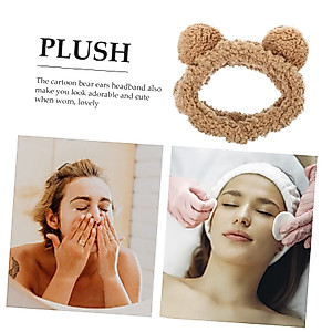 DRESSOOS Adorable Bear Ears Headband for Washing Face Cute Cartoon Makeup Headband for Women and Girls Soft Elastic Hairband for Skincare and Spa Routine