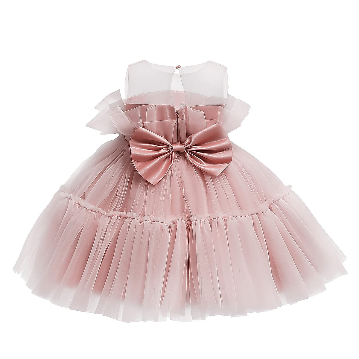 Nileafes Toddler Formal Dress Tulle Fluffy Dresses Baby Girls Princess Dress Size90 (1-2 Years,766 Pink-N)