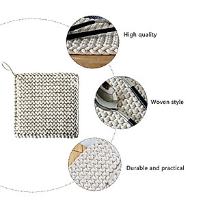 OSALADI Japanese Pot Holders Crochet Woven Hot Dishes Pans Mat Weave Cotton Trivets for Hot Dishes Hot Pot Holders （ 19CM ）