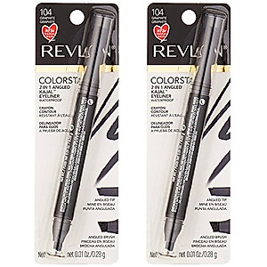 Revlon Colorstay 2 in 1 Angled Kajal Waterproof Eyeliner, 104 Graphite (Pack of 2)