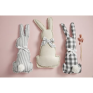 Mud Pie Easter Bunny Pillow, 24.5" x 11.25", Stripe