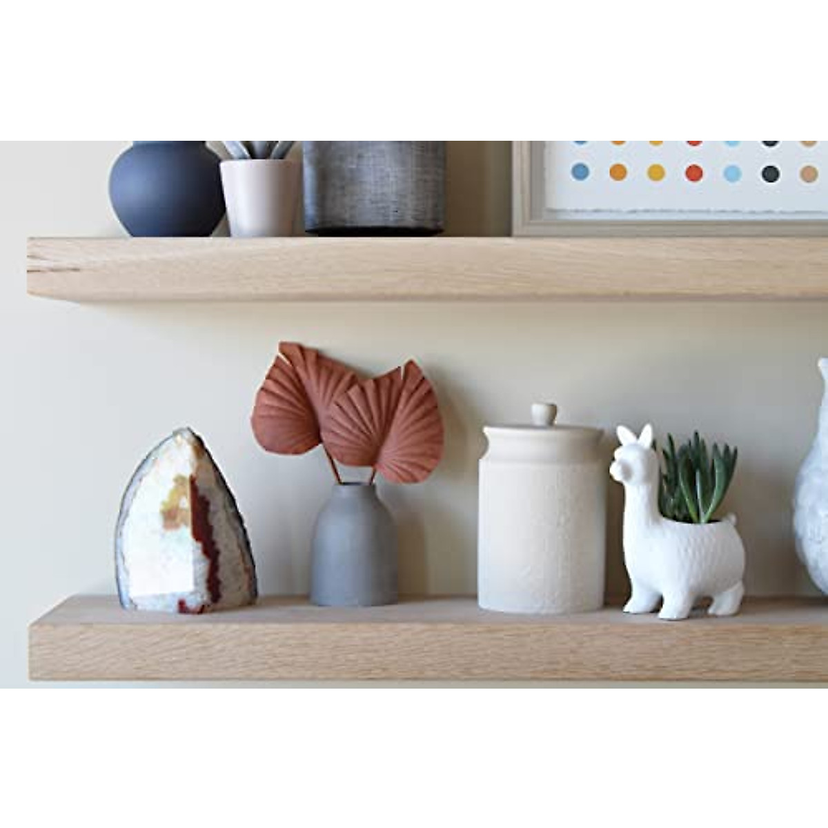 Urban Legacy Modern Hardwood Floating Accent Shelves | Set of 2 | Unfinished Oak (24" x 7" x 2")