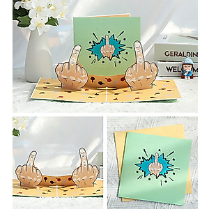 Sharonlily Funny Fuck Pop Up Card, Naught Joking 3D Greeting Card for Friend Him Her, Adult Rude Birthday Sympathy Encouragement Card
