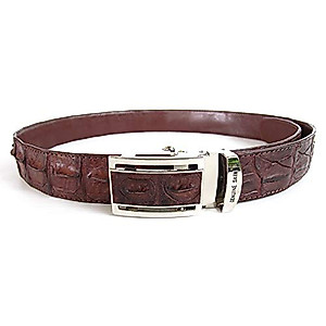 Julie Genuine Real Backbone Crocodile Skin Leather Men's Brown Belt 48"