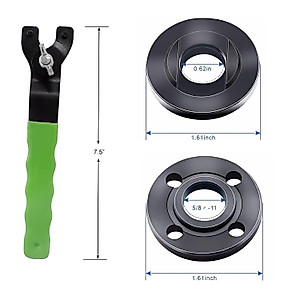 Ozmatip 5/8"-11 Angle Grinder Flange Nut with Adjustable Spanner Wrench & Extension Shaft Connecting Rod kit Compatible with Bosch Dewalt Makita Ryobi Black Decker
