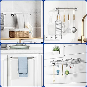 AmazerBath 12 Inch Bathroom Towel Bar, Towel Rack for Bathroom, 304 Stainless Steel Bath Hand Towel Holder Organizer Wall Mounted Rustproof Towel Rod for Kitchen, Brushed Nickel