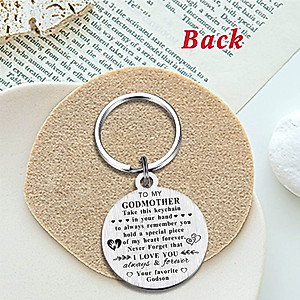 BAZLJY Godmother Gifts from Godson - Best Godmother Keychain - Godmother Birthday Gifts - Christmas Gifts for Godmother