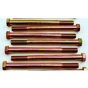 (8) Hex Head 5/8-11 x 8 Grade 8 Bolts Yellow Zinc Cap Screws