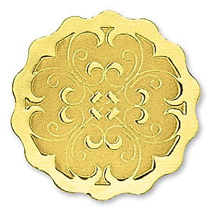 PaperDirect Gold Scalloped Embossed Foil Certificate Seals, 32 Count