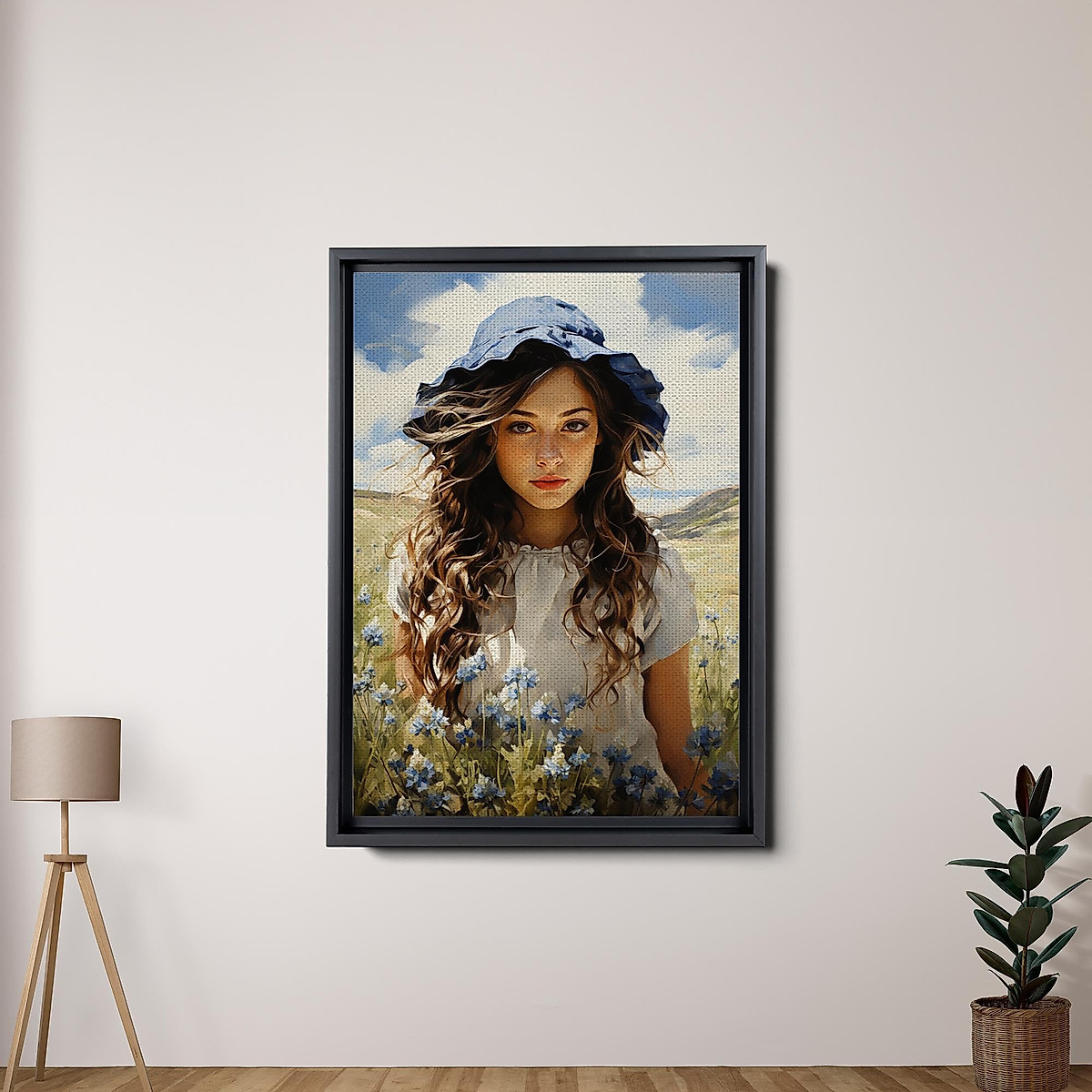 Native Texas, Texas Hill Country Bluebonnet Landscape, Fine Art Print mounted in an white mat board, ready to frame, Canvas Prints, Home Decor