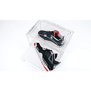 Proof Culture | Premium Shoe Storage Box, Clear Plastic Stackable Shoe Organizer for Closet, Space Saving Foldable Shoe Sneaker Containers Bins Holders (Large)