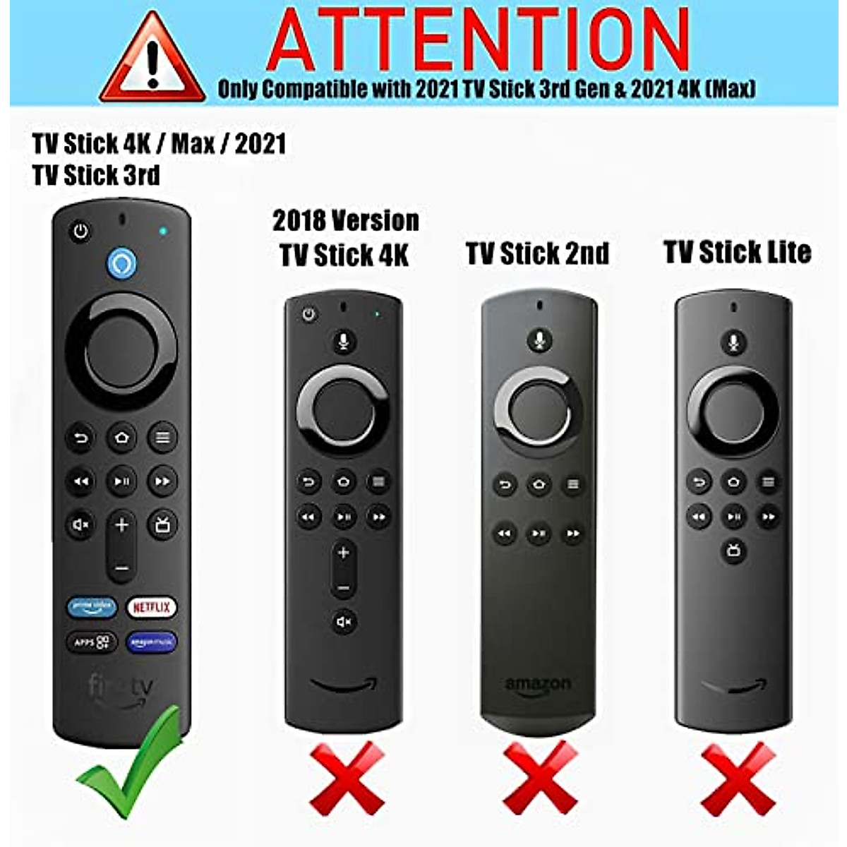 Fire TV Stick Cover Replacement for Fire Stick 4K MAX/Alexa Voice Remote (3rd Gen), Glow in The Dark, Anti-Slip Silicone Protective Case with Lanyard