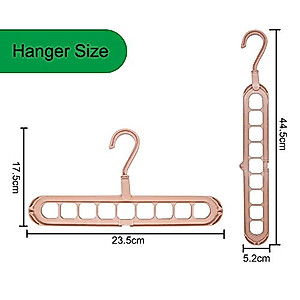 Linseray Magic Clothes Hangers, 10 Pack Wardrobe Hangers Multi Functional Closet Hangers Rotate Anti-Skid Folding Hanger for Dormitory, Bedroom, Bathroom