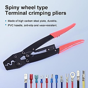 Crimping Pliers Crimping Tool for 50 Amps 600V Connector Cutting Wire Terminal HS-16 1.25-16mm²,Clamp Terminal Cable Lugs Cutter Crimping Pliers Crimping