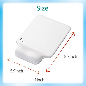 ELECOM Ergonomic Mouse Pad with Wrist Rest Gel Type for Laptop, Office & Home, Pain Relief Non-Slip Rubber Base MP-GELWH