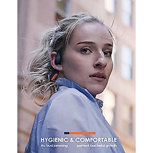 Oraimo Open Ear Headphones, Wireless Earbuds for Android & iPhone, Open Ear Earbuds, Built-in Mic,Sweat/Splash Proof, 16 Hrs Music Play, for Running Cycling Climbing with Deep Base