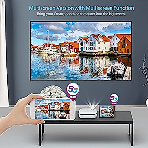 DROOS New Tech 5G Mini Projector TD92 Native 720P Smart Phone Projector 1080P Video 3D Home Theater Portable Proyector (Size (projectors)