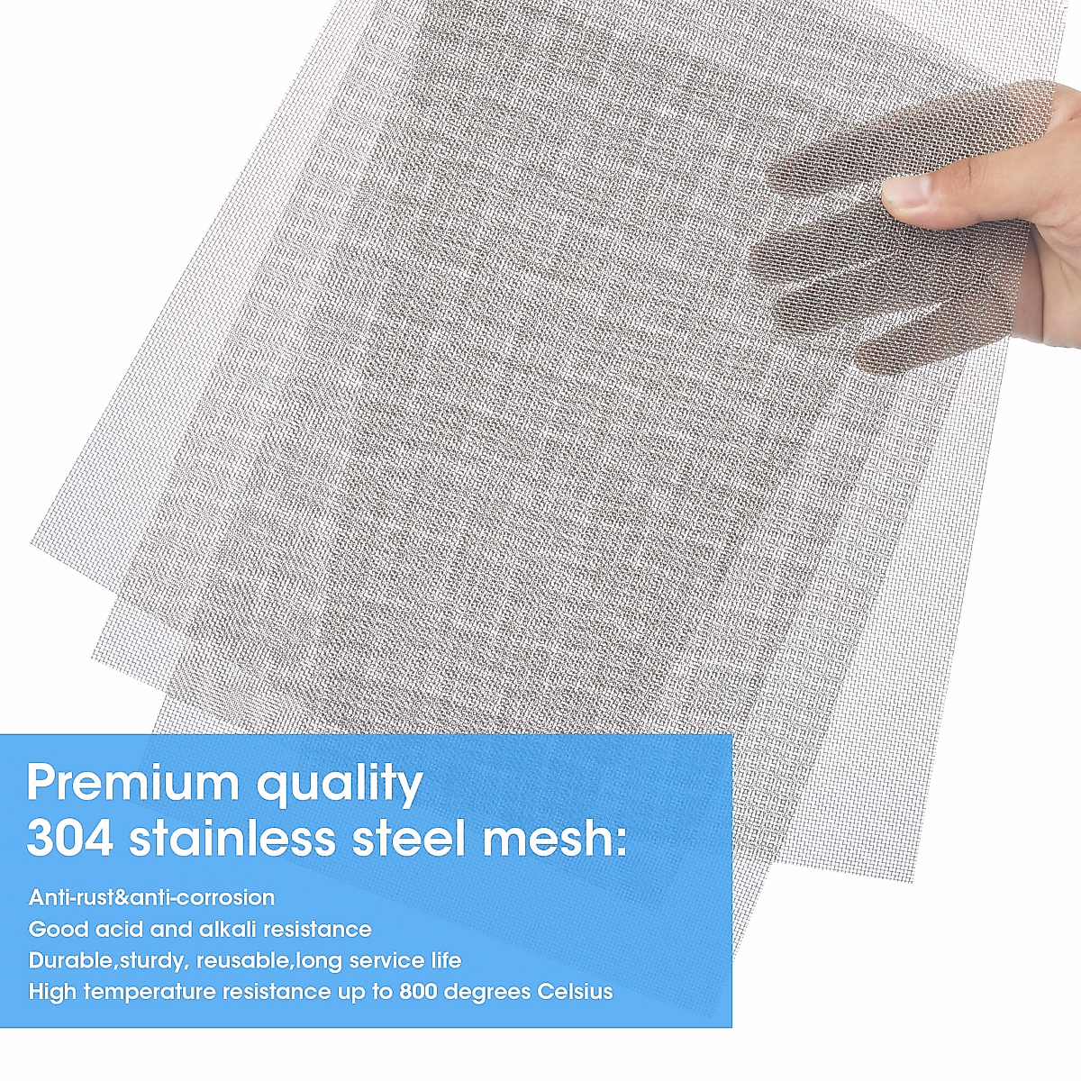 4PACK 20 Gauge Stainless Steel Mesh, with Mesh Size 0.035" x 0.035", Made of 304 Stainless Steel (0.98ft. X 0.68ft.)