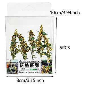 Cayway Flower Vegetation Groups Grass Tufts Set Yellow Flower Cluster Model Miniature Static Scenery Model for DIY Architecture Building Garden Scenery Landscape