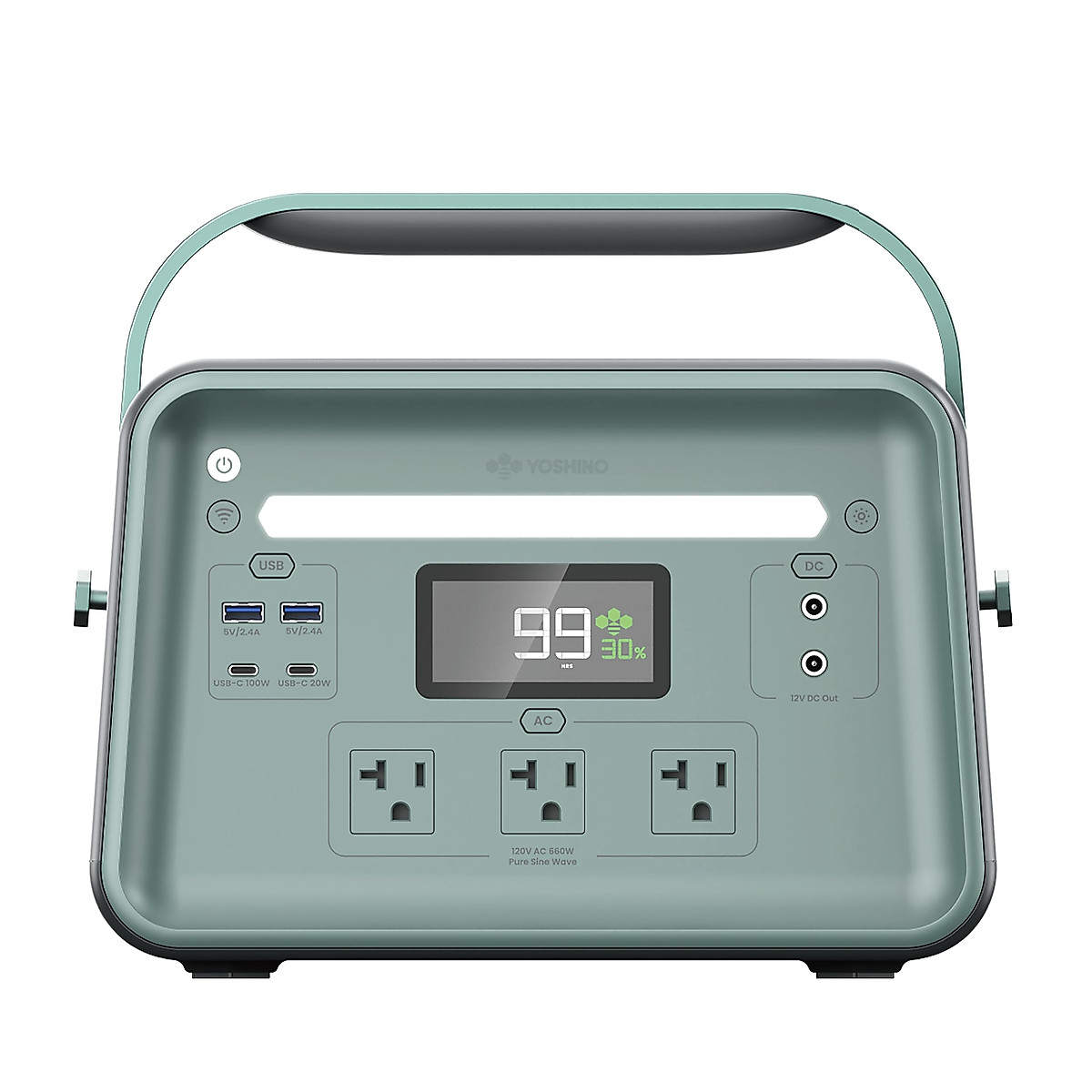 Yoshino B660 SST True Solid-State Portable Power Station 602Wh, Solar Optional Generator, Recharges from 0 to 80% in 4 hours for Emergency, Travel, Outdoor Camping, Vans/RV