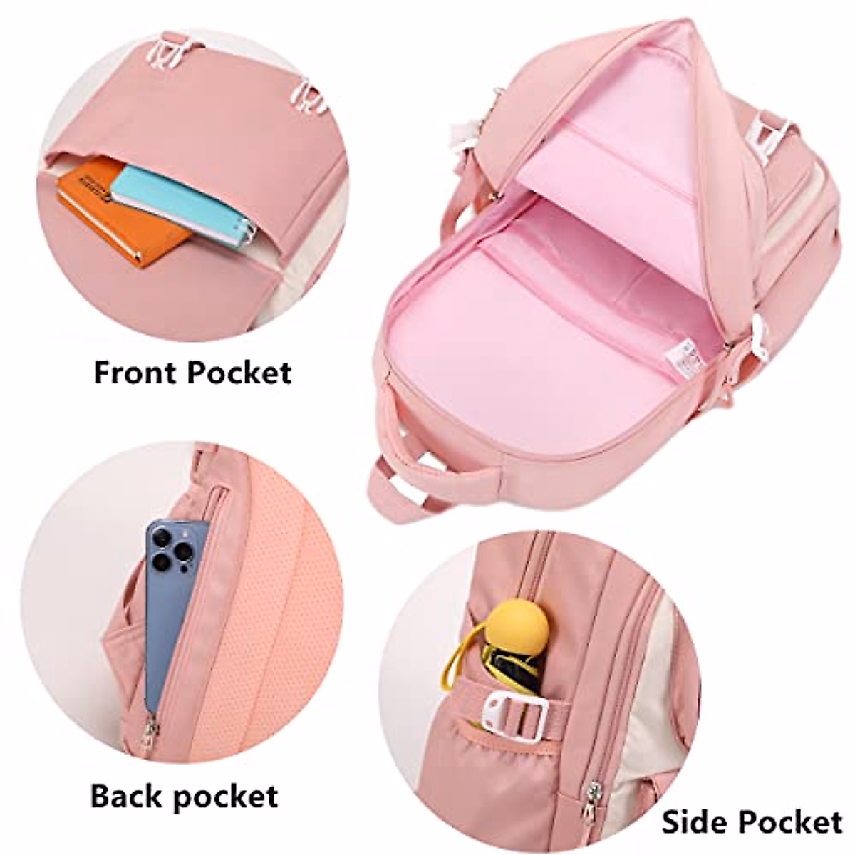 QHRIDS Girls Backpack Aesthetic Laptop Backpacks 15.6 Inch Kids Elementary College School Bag Kawaii Large Bookbag Anime Casual Travel Daypack for Teen Girls Women Students