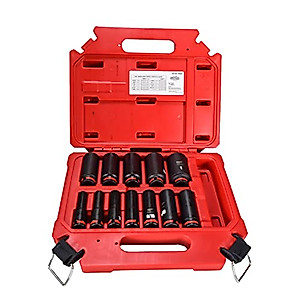 Milwaukee 49-66-7006 SHOCKWAVE 3/8 in. Drive Deep Well 6 Point Impact Socket Set (12-Piece)