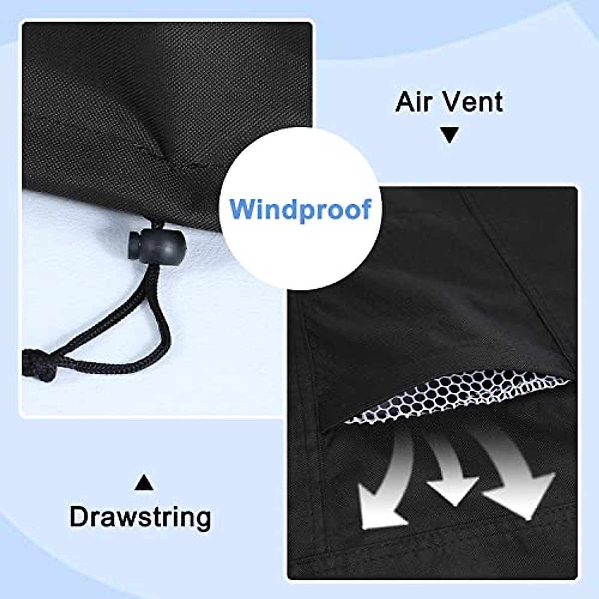 ABCCANOPY Outdoor Square Patio Furniture Covers 600D Oxford Heavy Duty Table Cover Waterproof Windproof Anti-UV Dust Proof Protective Covers Dining Table & Chair Set Cover 76x76x28 inches