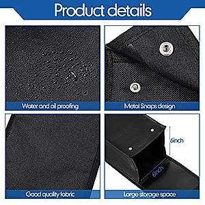 Grill Utensil Storage Bag BBQ Tool Storage Bags Barbecue Hardware Tool Grill Utensil Holder Pouch Oxford Cloth Grill Accessory Storage Bag Foldable Grill Bags for Camping Hiking (Black, 2 Pcs)