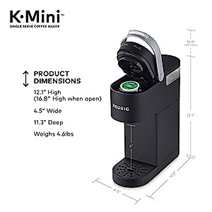 Keurig K-Mini Coffee Maker, Black with Coffee Lovers' 40 Count Variety Pack Coffee Pods
